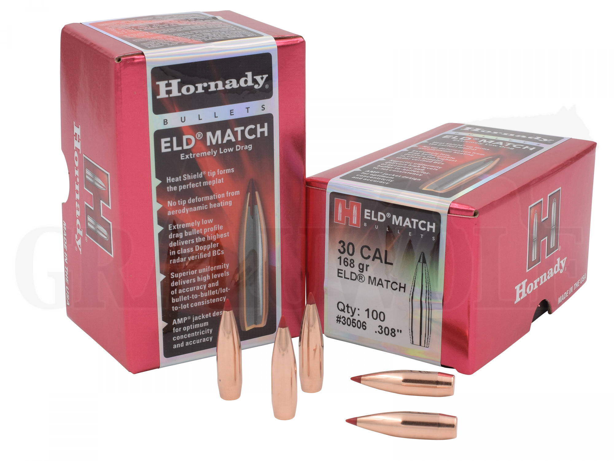 .308 / 7,62 mm 168 gr / 10,9 g Hornady ELD-Match Geschosse 100 Stück ...