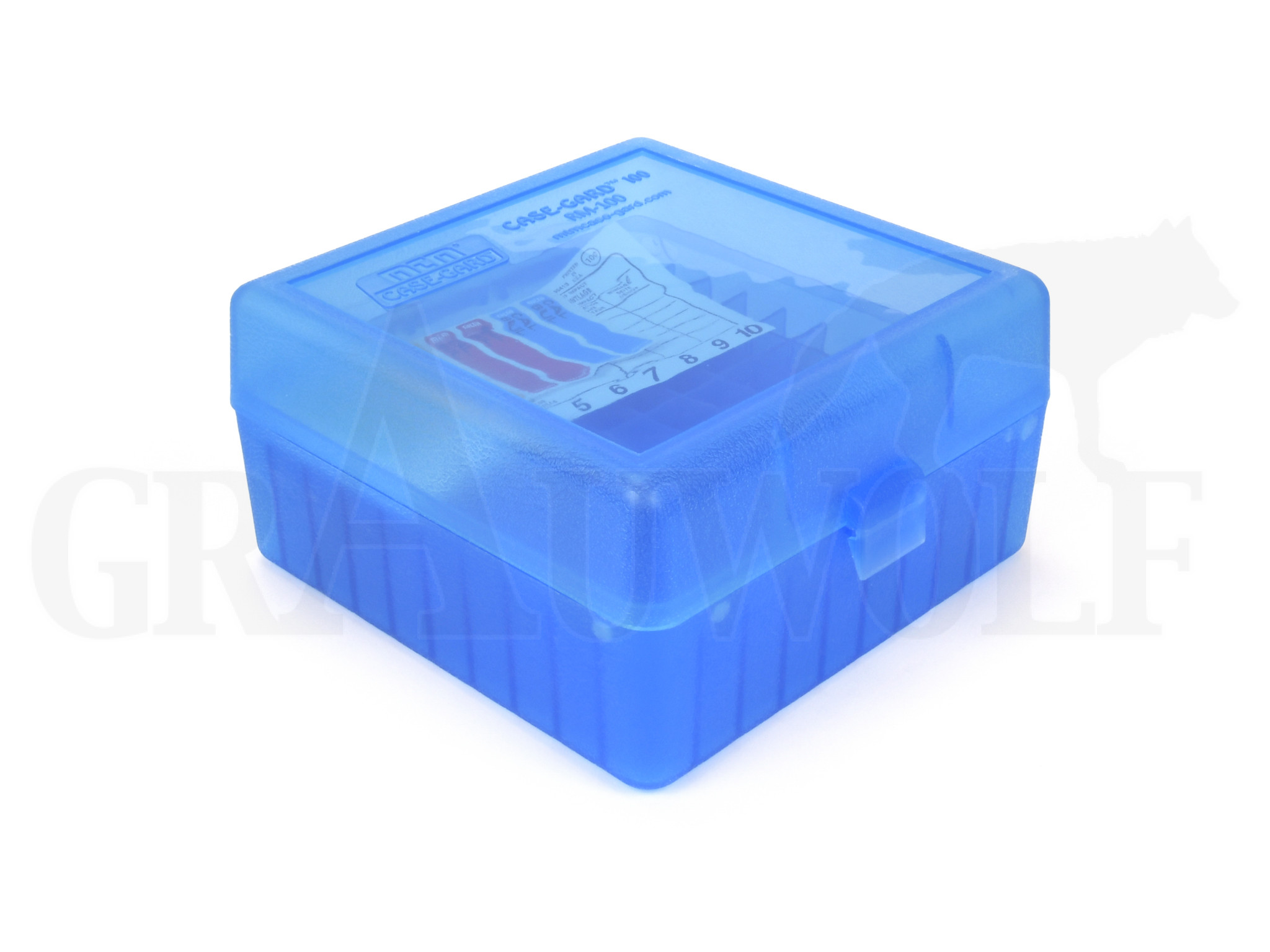 MTM Klappdeckelbox RM-100 blau für 100 Patronen: 22-250 -.308 Win ...