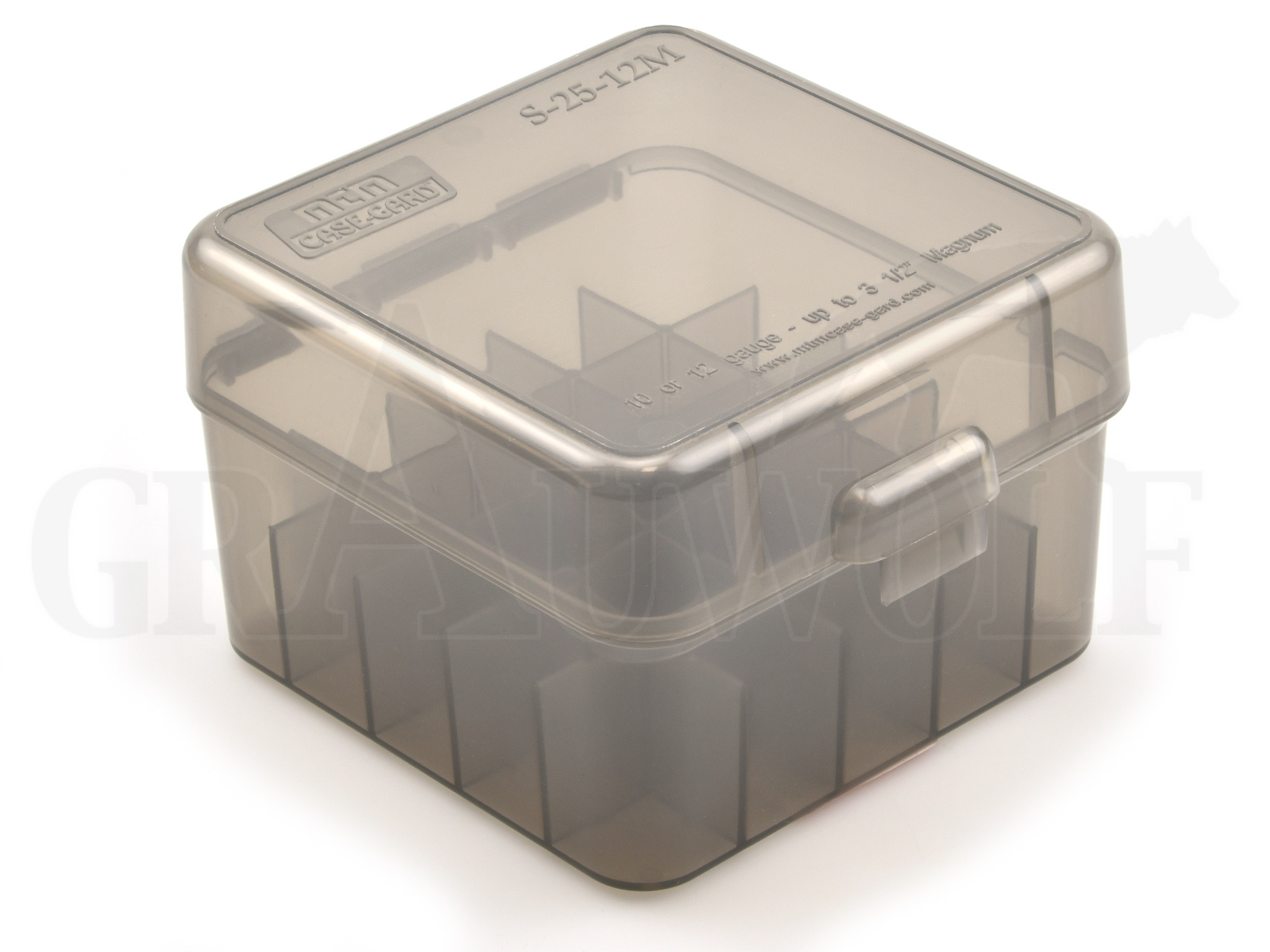 MTM Klappdeckelbox S25-12M smoke für 25 Schrotpatronen: bis 3,5" / 10 ...