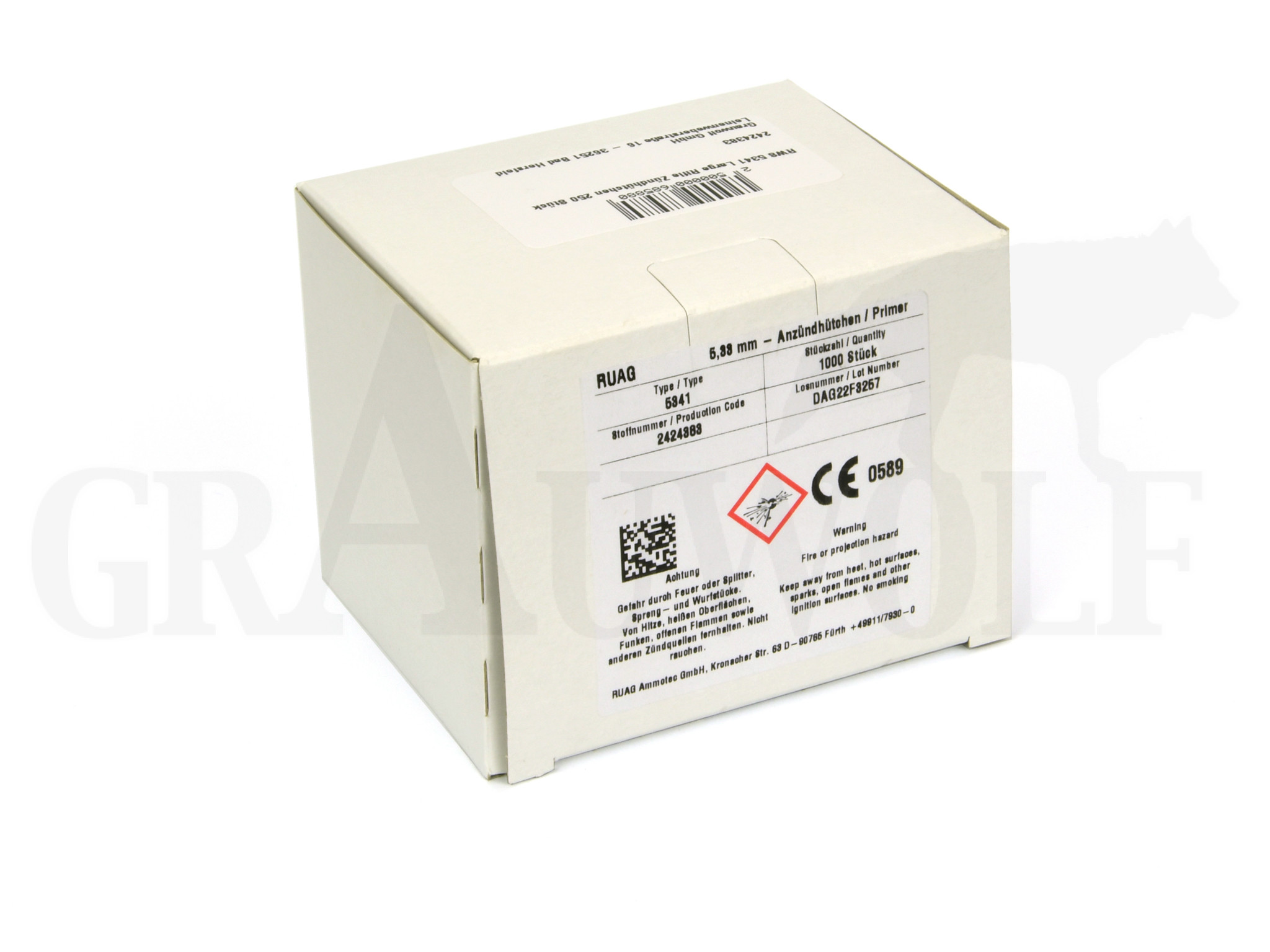 RWS 5341 Large Rifle Zündhütchen 1000 Stück - grauwolf.net